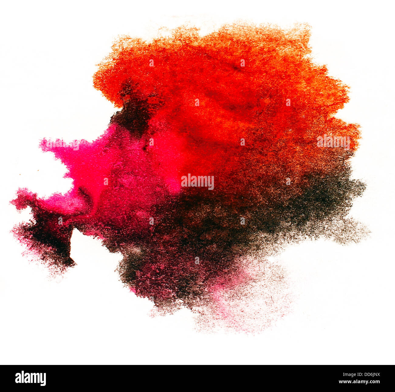 watercolor red splash isolated spot handmade colored background ...