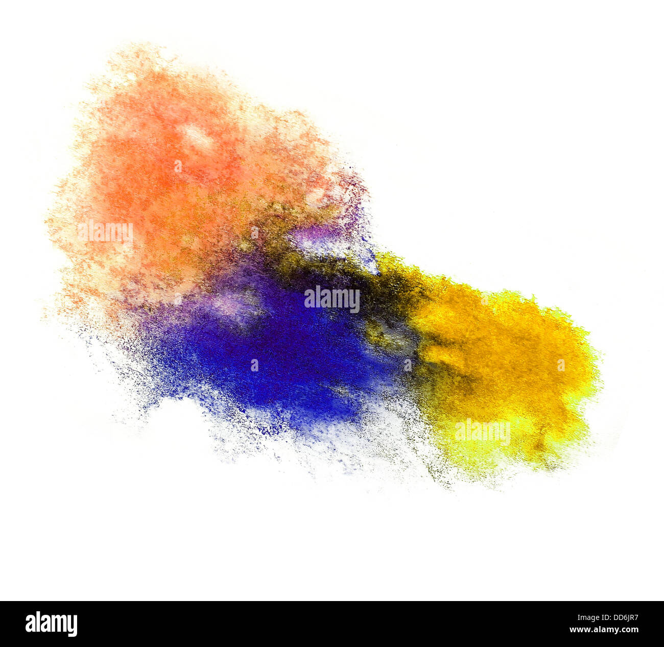 watercolor yellow, purple splash isolated spot handmade colored ...