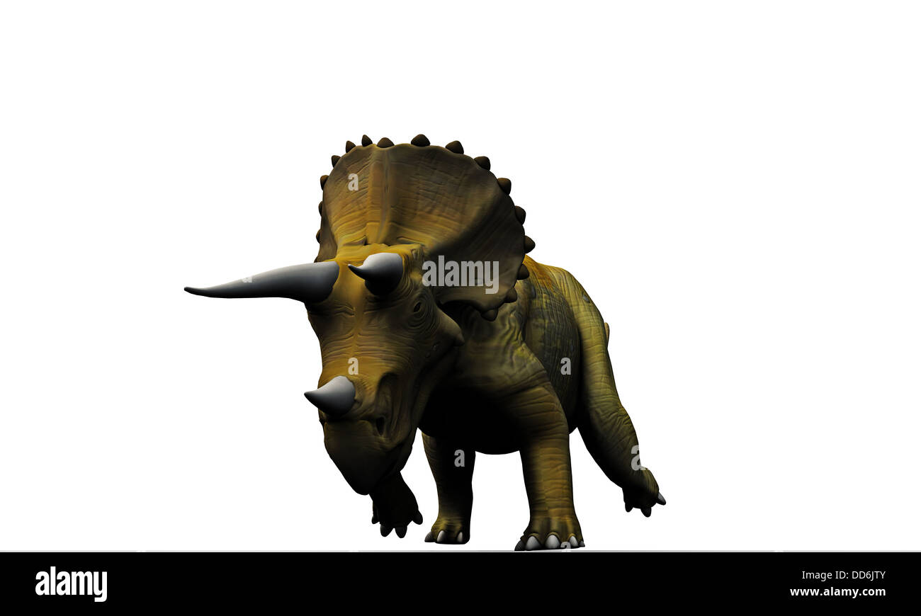 triceratopos running on green grass Stock Photo - Alamy