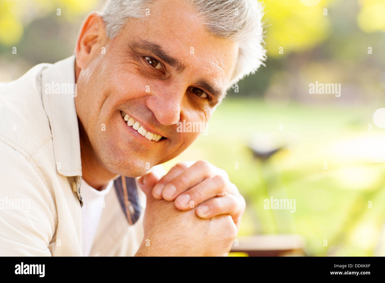 closeup portrait of middle aged man outdoors Stock Photo - Alamy
