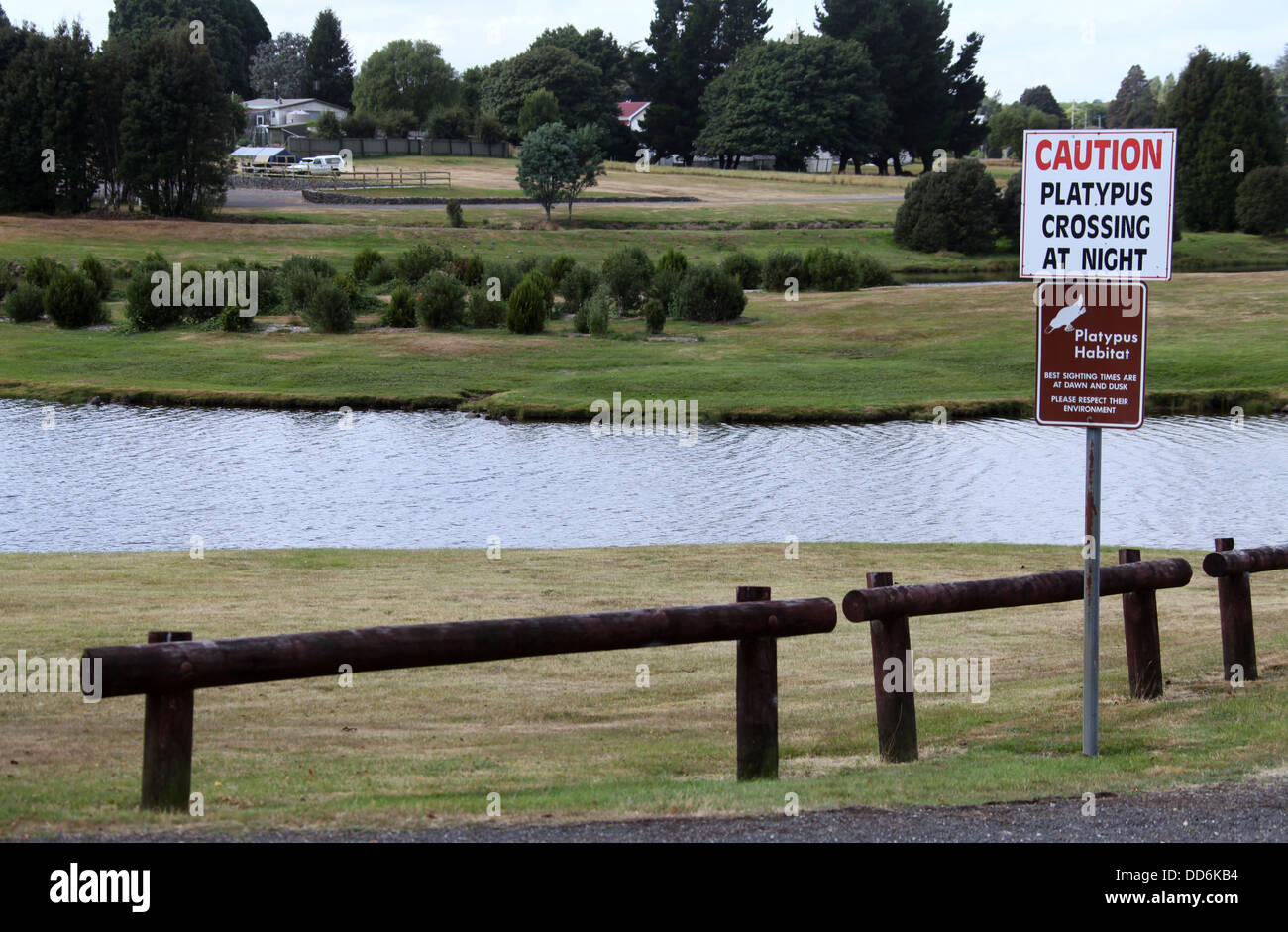 Road sign in the Tasmanian town of Waratah warning drivers to be ...