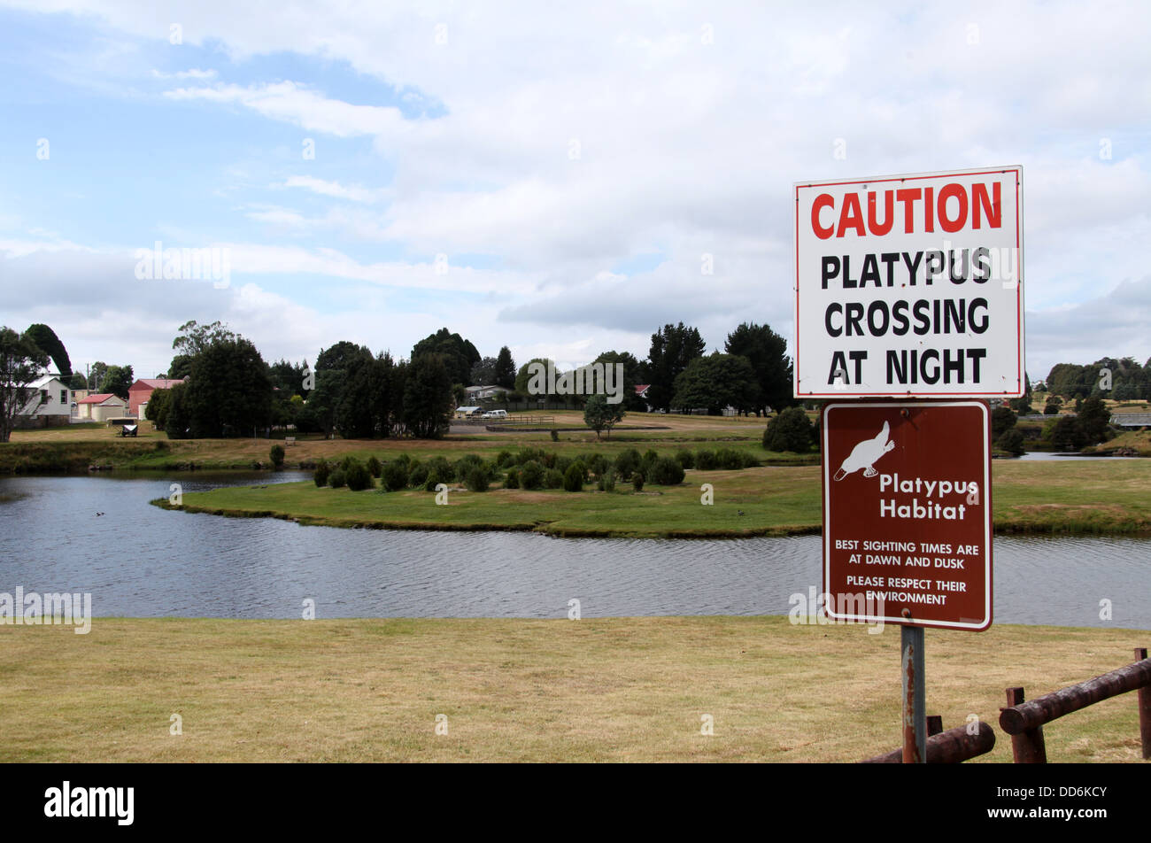 Road sign in the Tasmanian town of Waratah warning drivers to be ...