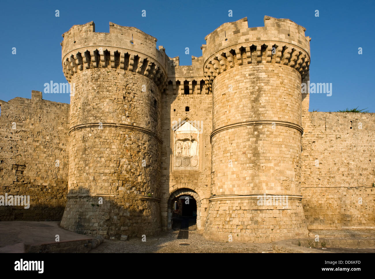 Marine gate & city walls, Rhodes town, Greece Stock Photo - Alamy