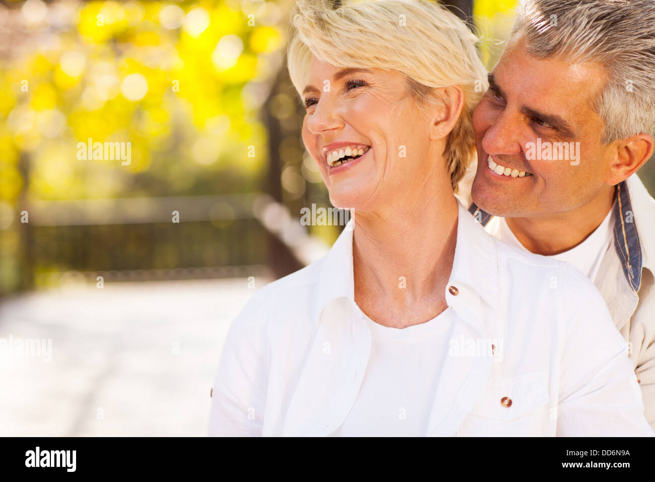 happy middle aged couple outdoors Stock Photo - Alamy