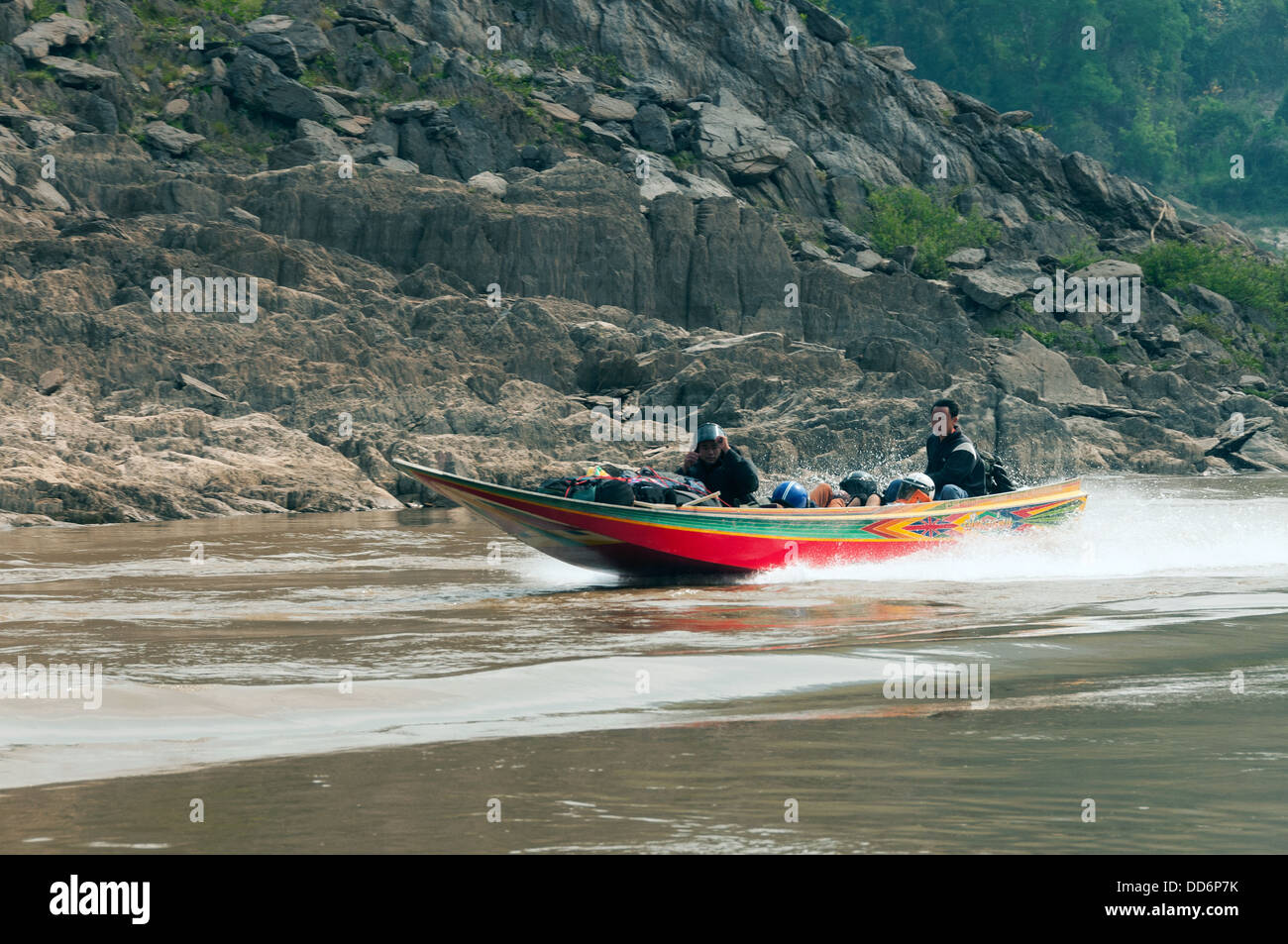 Laos speedboat river hi-res stock photography and images - Alamy