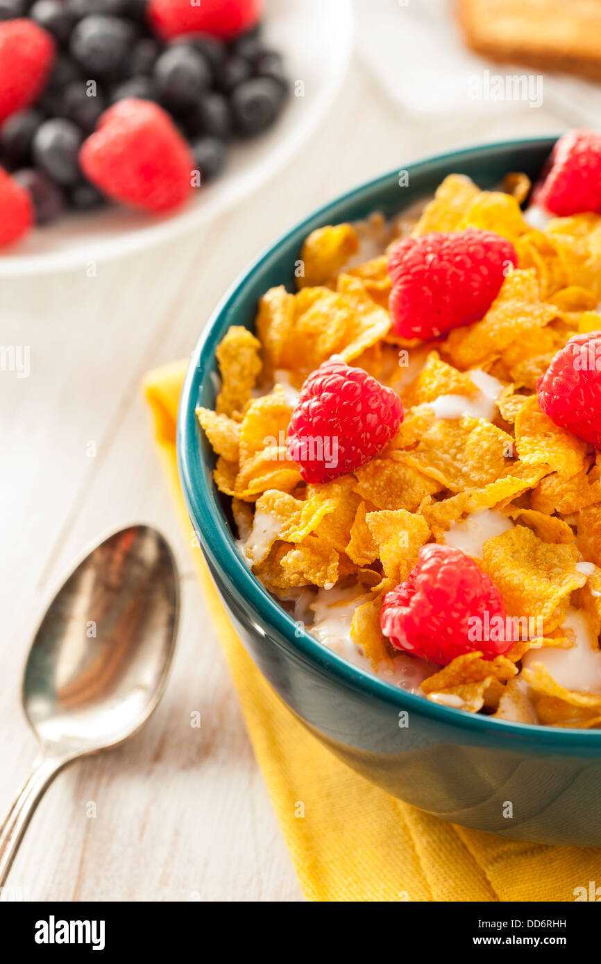 Healthy Cornflake Cereal for Breakfast with Berries Stock Photo - Alamy