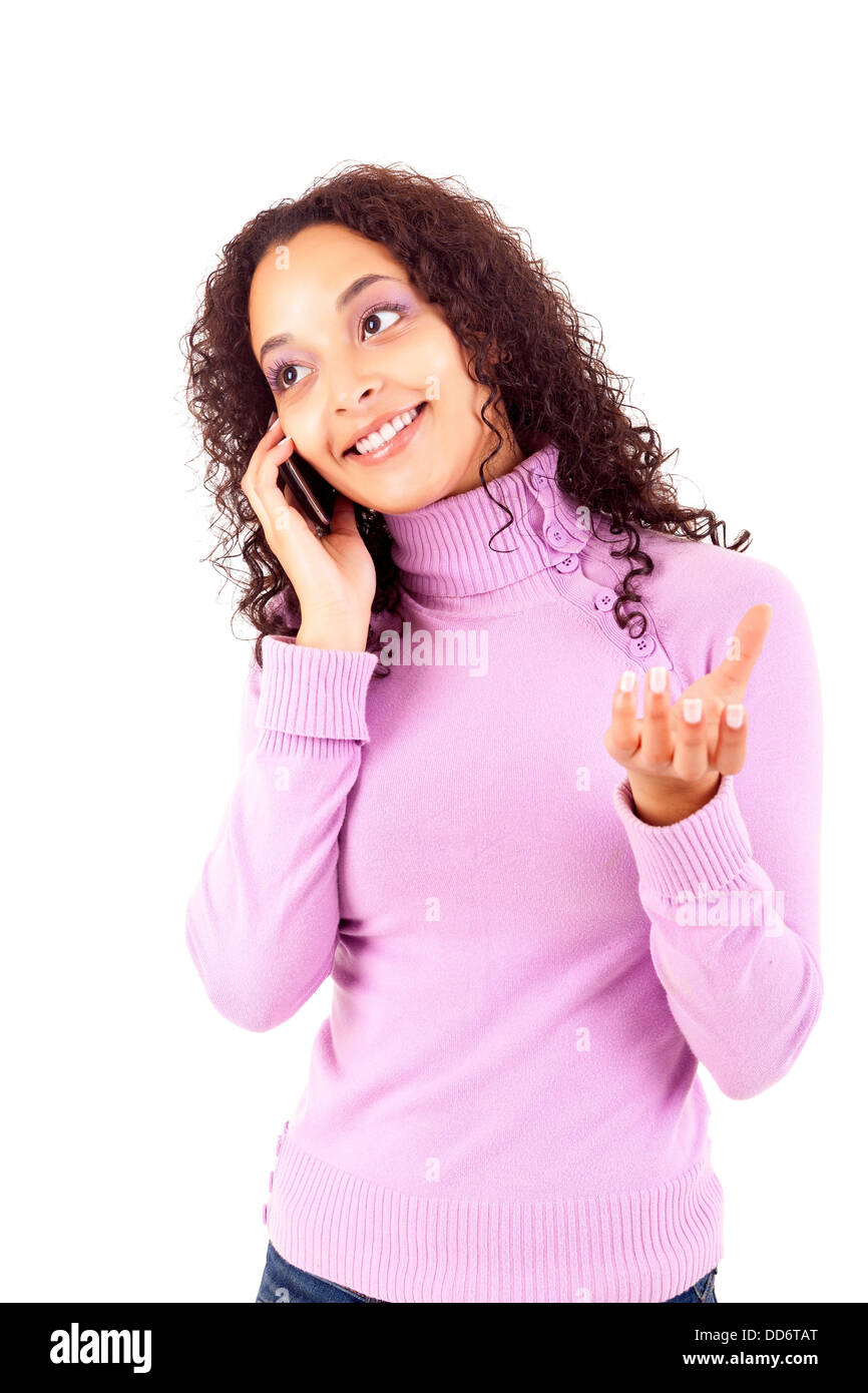 Happy young student on the phone Stock Photo - Alamy