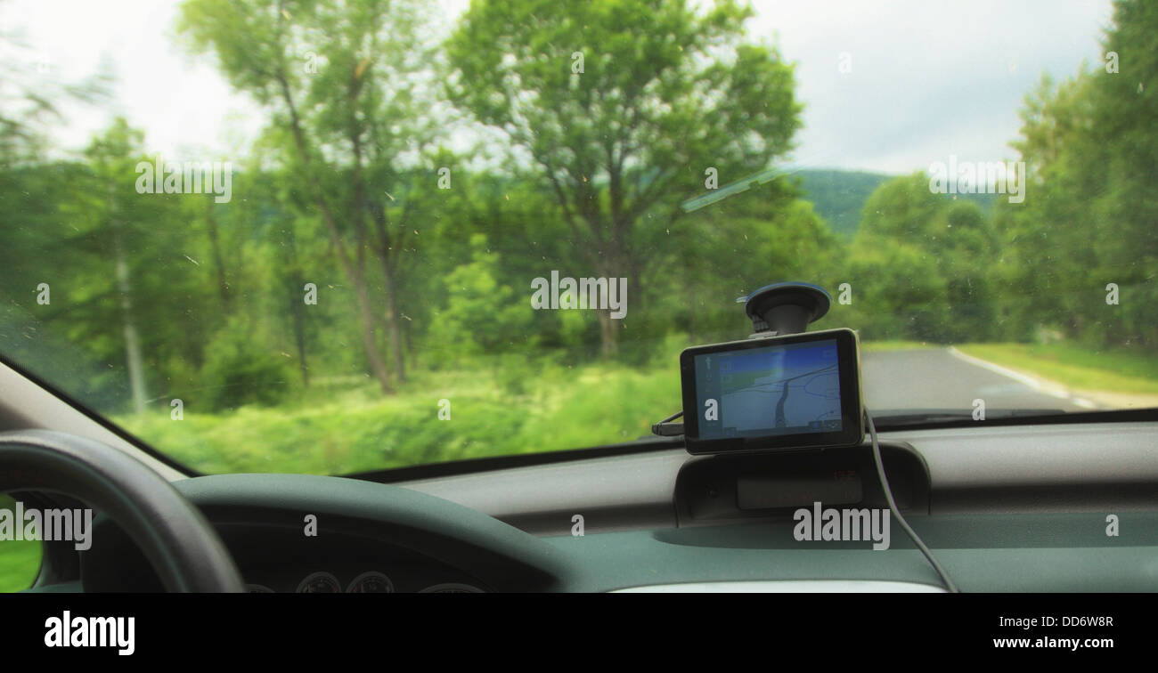 car dashboard and satelite navigation system auto gps panel device ...