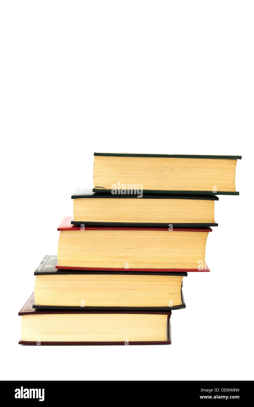 stack of Old books isolated on white Stock Photo - Alamy