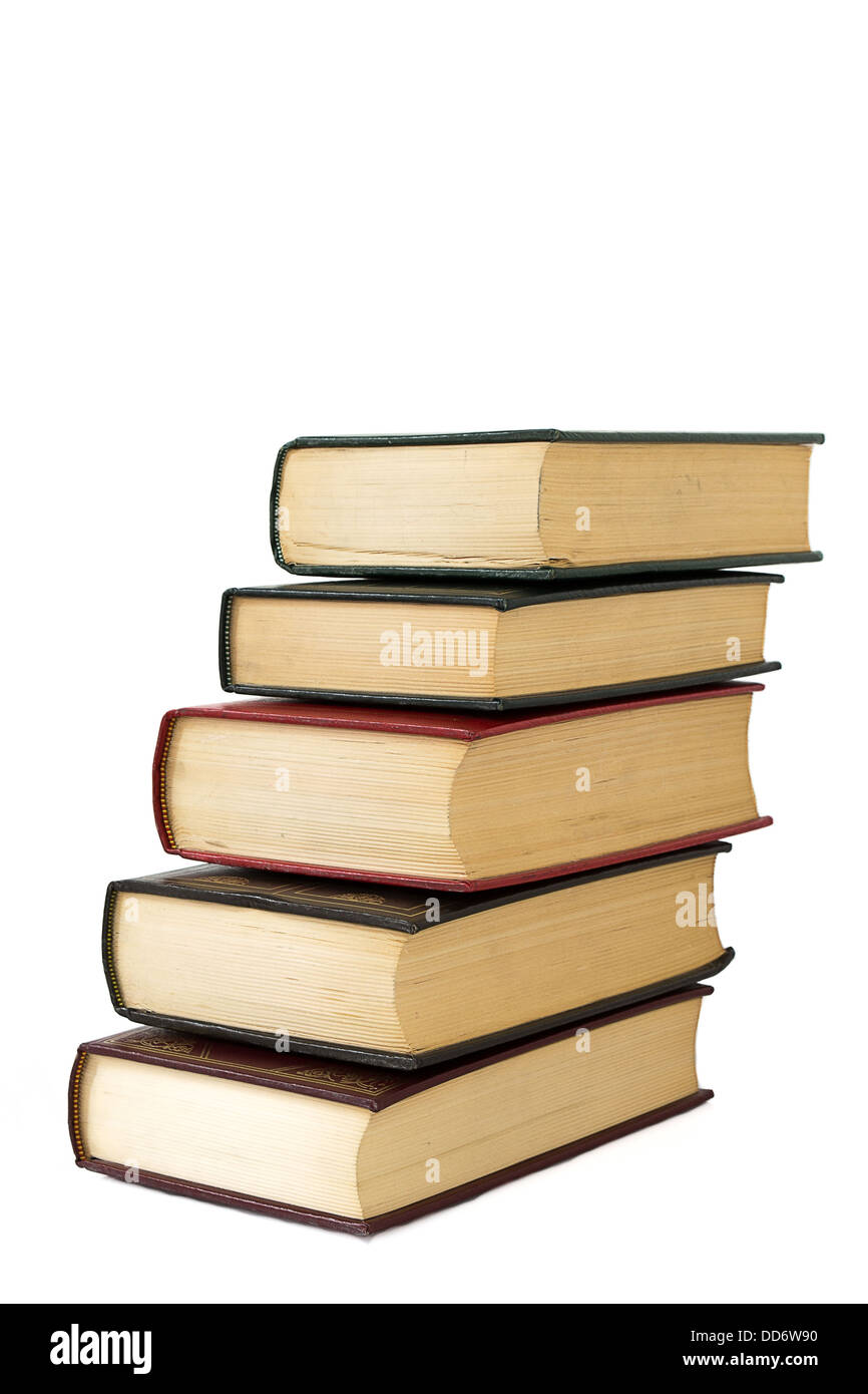 stack of Old books isolated on white Stock Photo - Alamy