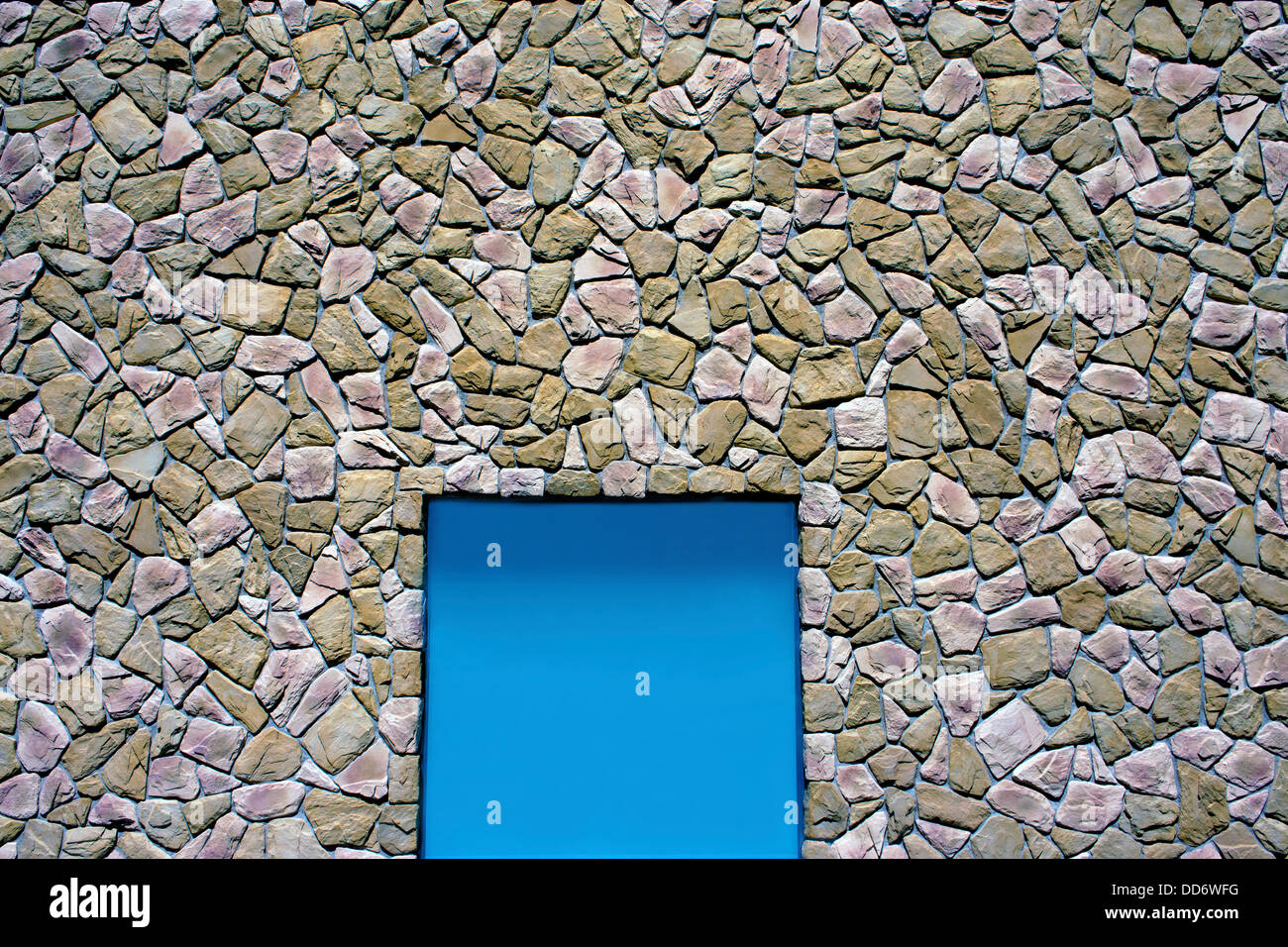 Blue window stone wall hi-res stock photography and images - Alamy