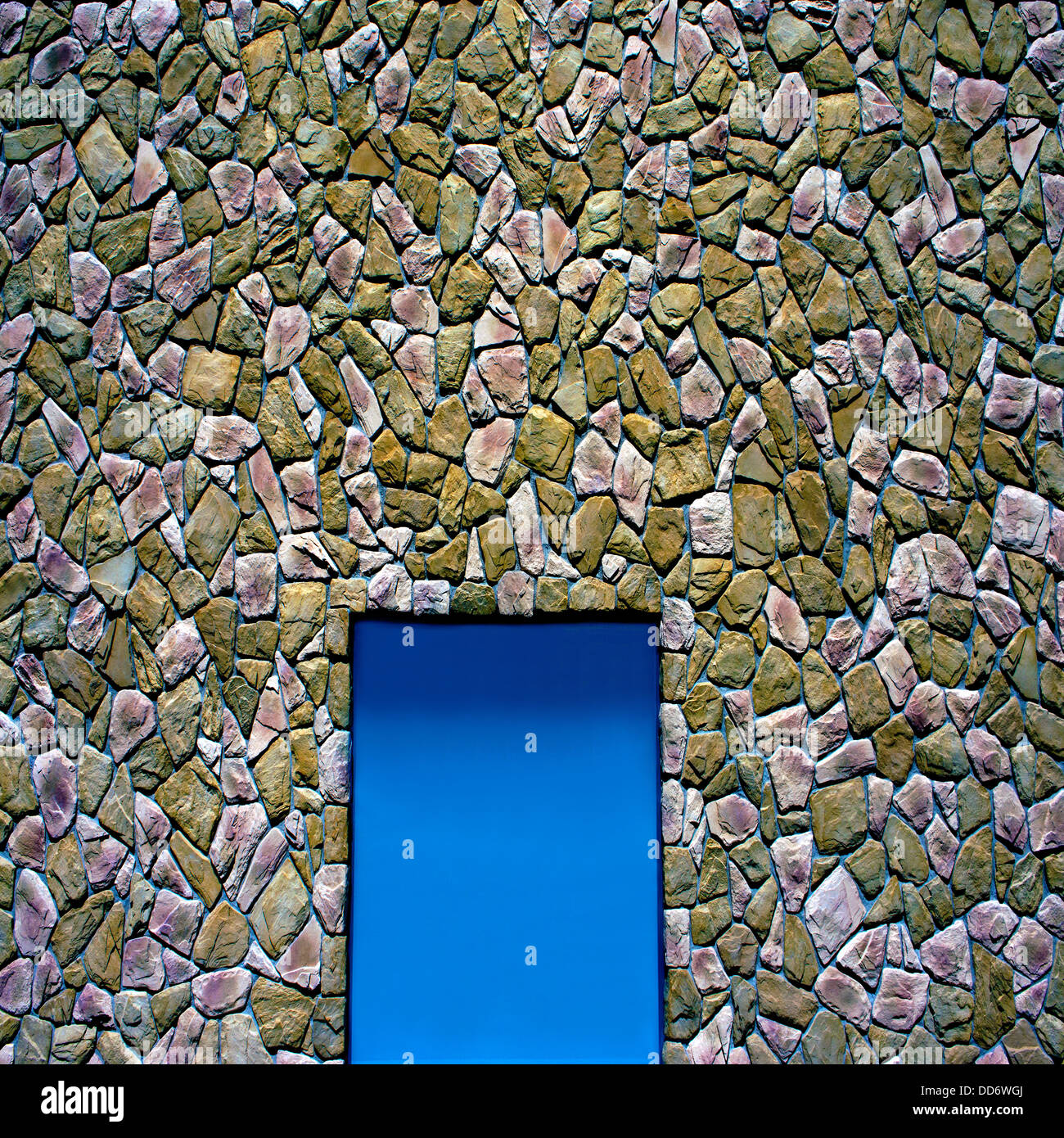 Blue window stone wall hi-res stock photography and images - Alamy