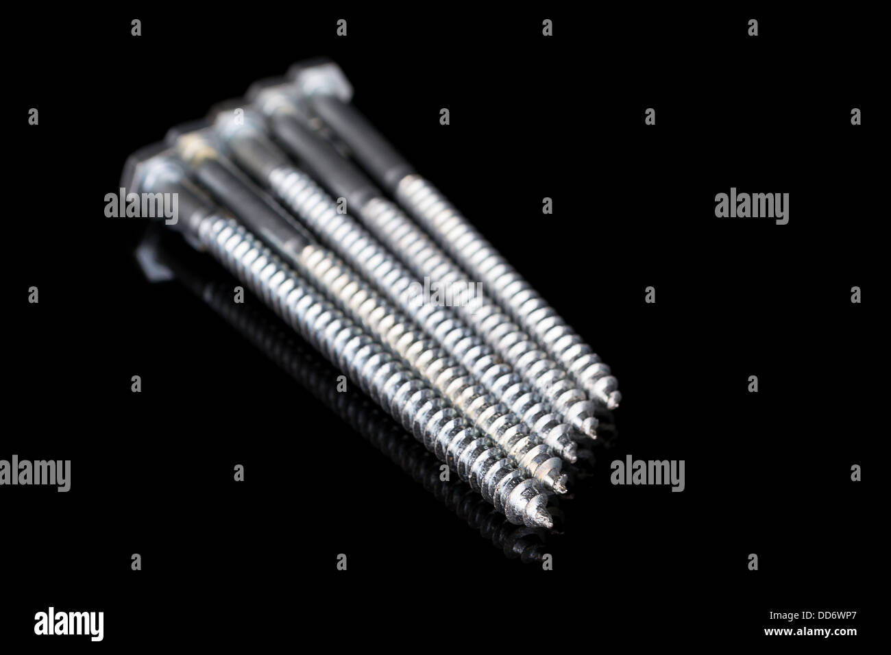 Screws on Black background Stock Photo - Alamy