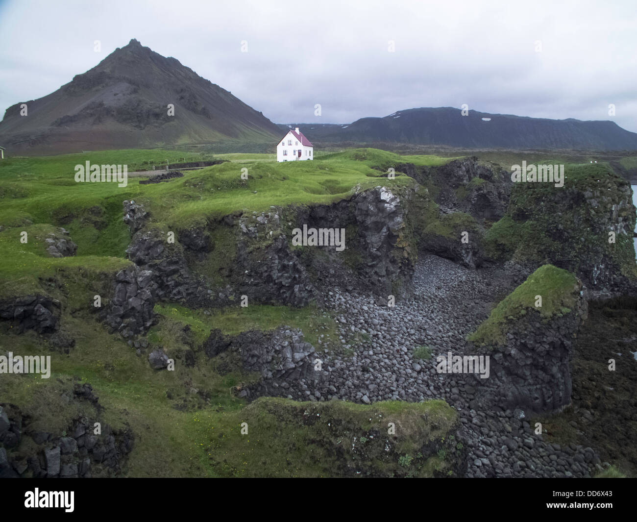 House in lava field Stock Photo - Alamy