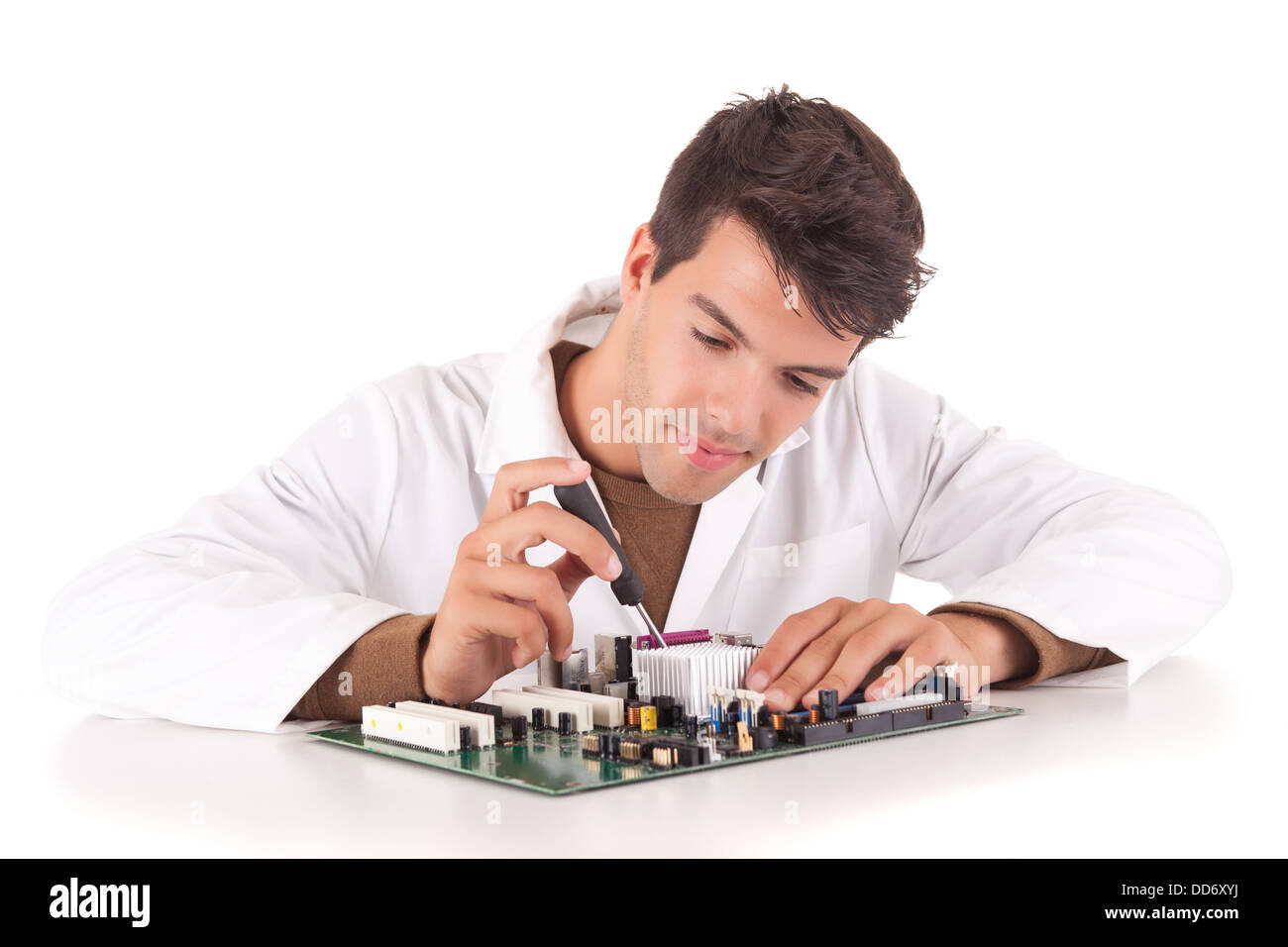 Happy and successful young computer engineer Stock Photo - Alamy