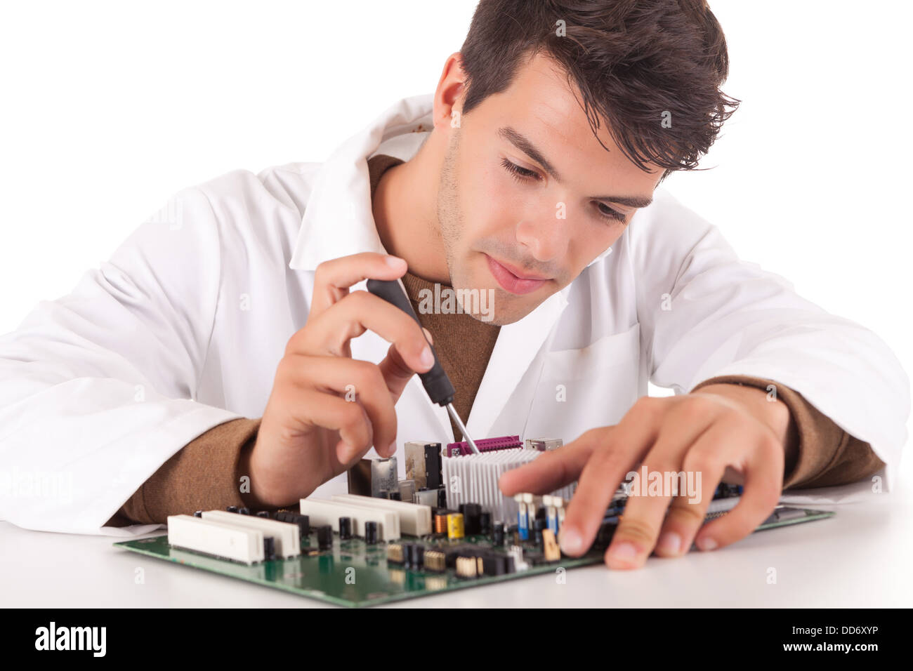 Happy and successful young computer engineer Stock Photo - Alamy