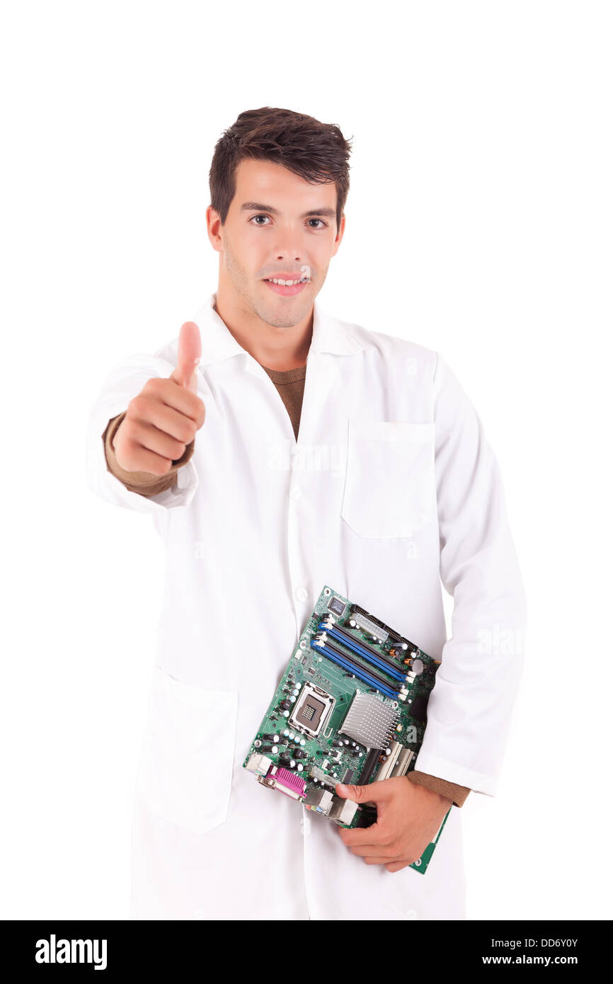 Happy and successful young computer engineer Stock Photo - Alamy