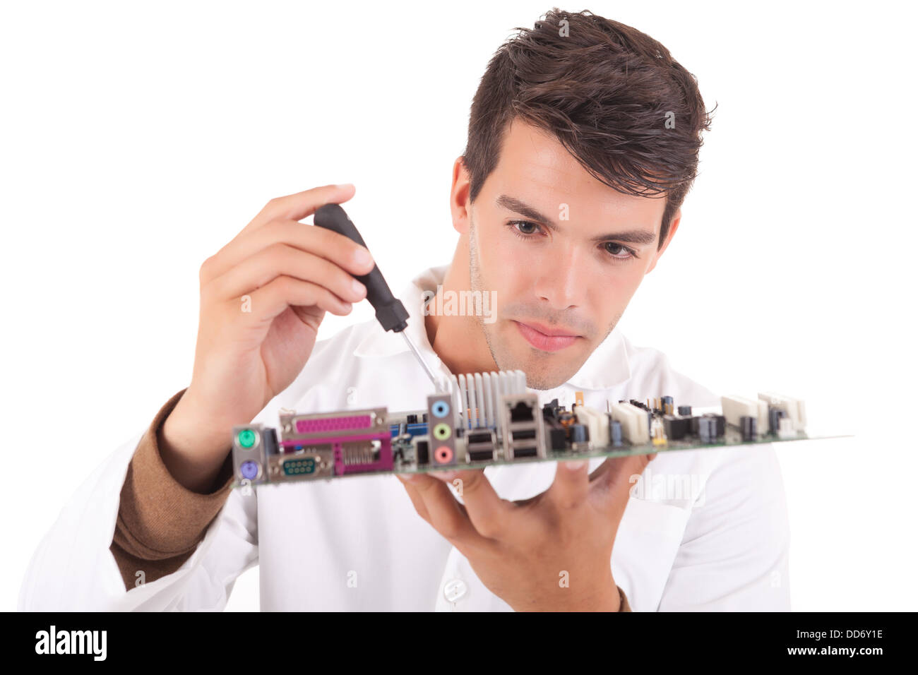 Happy and successful young computer engineer Stock Photo - Alamy