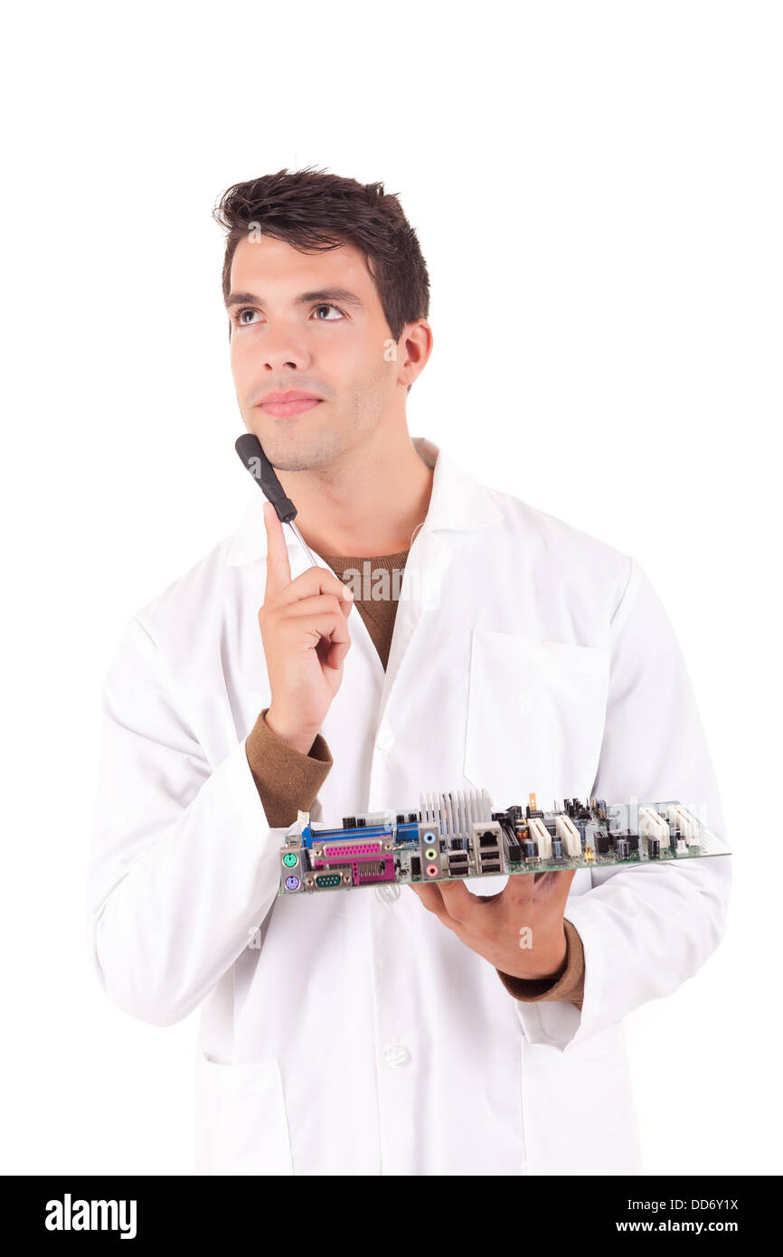 Happy and successful young computer engineer Stock Photo - Alamy