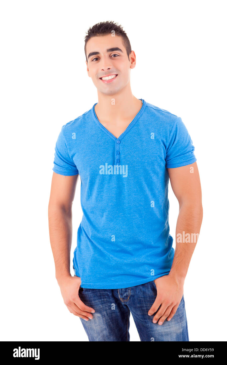 Studio picture of a young and handsome man posing isolated Stock Photo ...