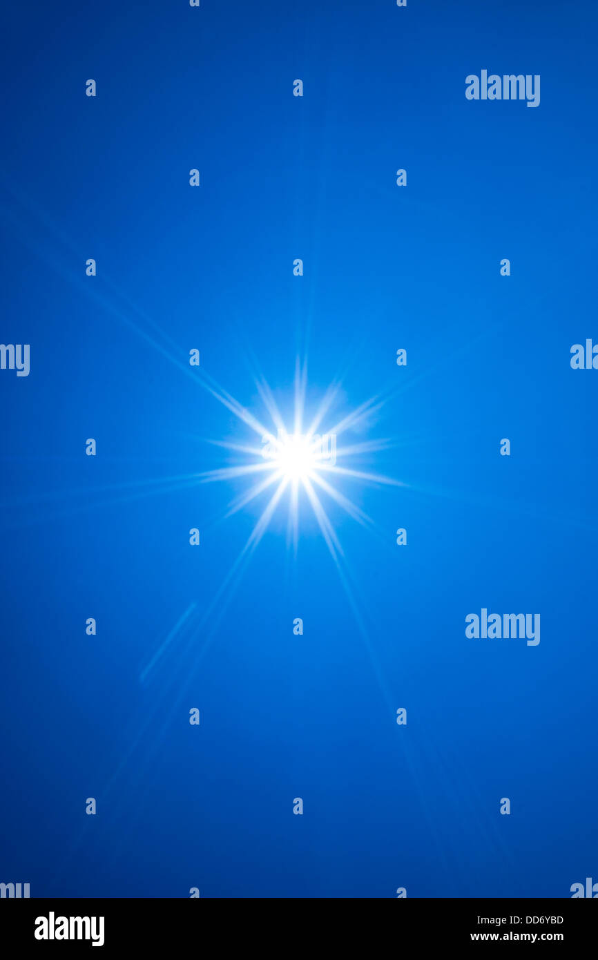 Sun and blue sky Stock Photo - Alamy