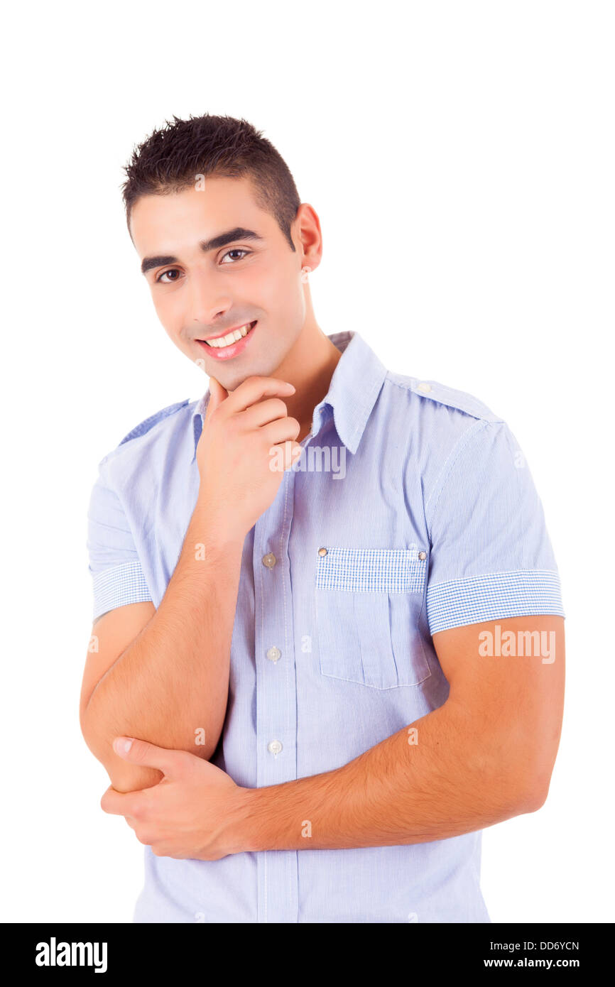 Studio picture of a young and handsome man posing isolated Stock Photo ...