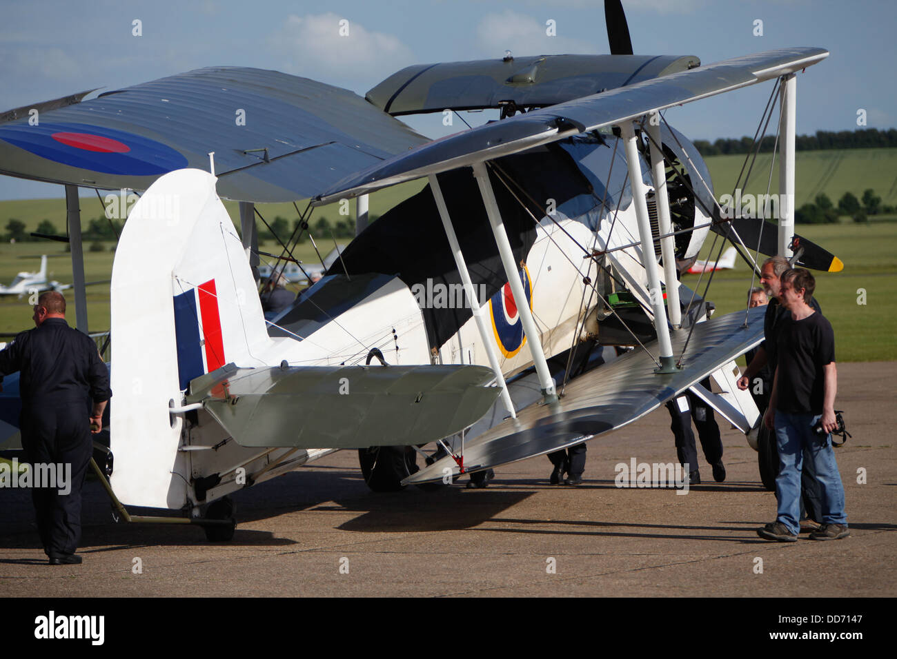 Royal Navy Historic Flight Swordfish WW11 aircraft at an air display ...