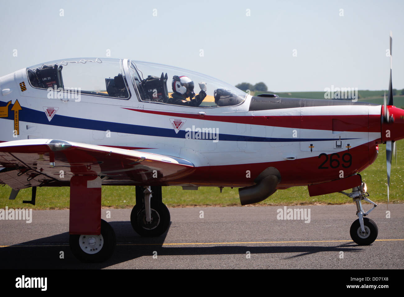 RAF Tucano training aircraft at Imperial War Museum, Duxford, UK Stock ...