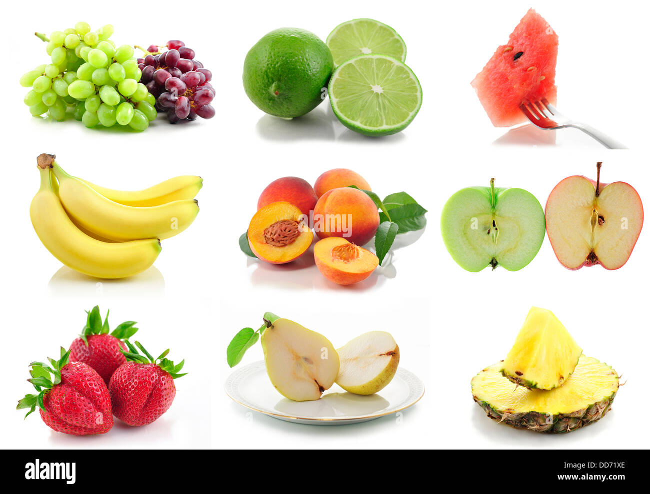 colorful assorted fruits collage Stock Photo - Alamy