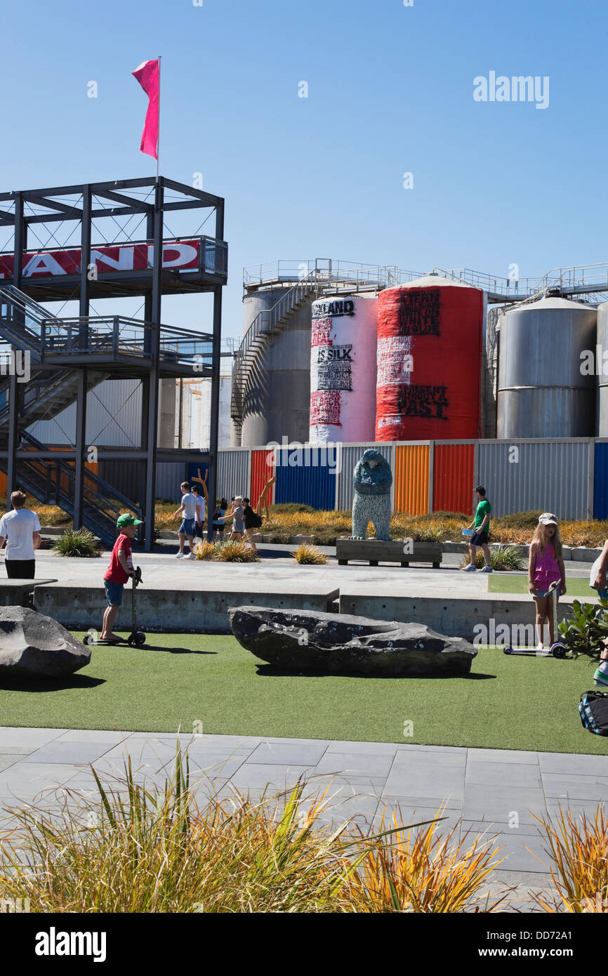 New Zealand, Children playing on playground at Silo park Stock Photo ...