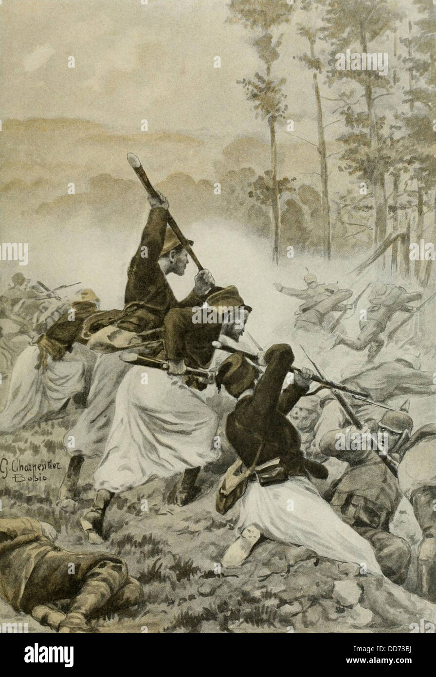 French Zouaves seizing a German trench during the first months of WW1 ...