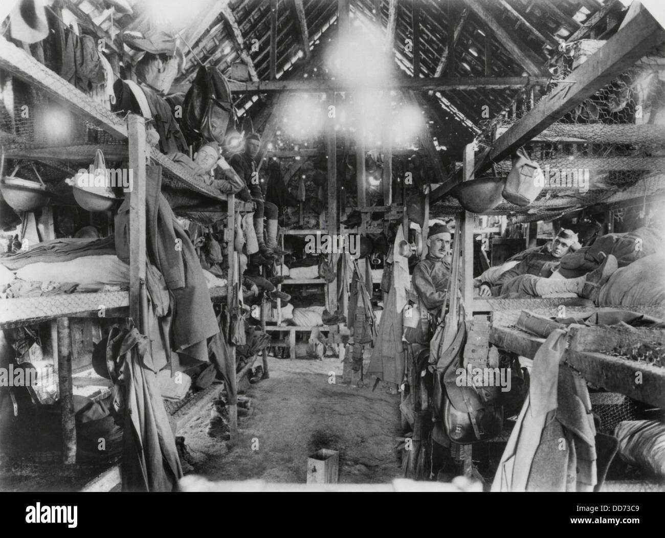 Barracks of WW1 American soldiers in France. July 19, 1918. The 305th M ...
