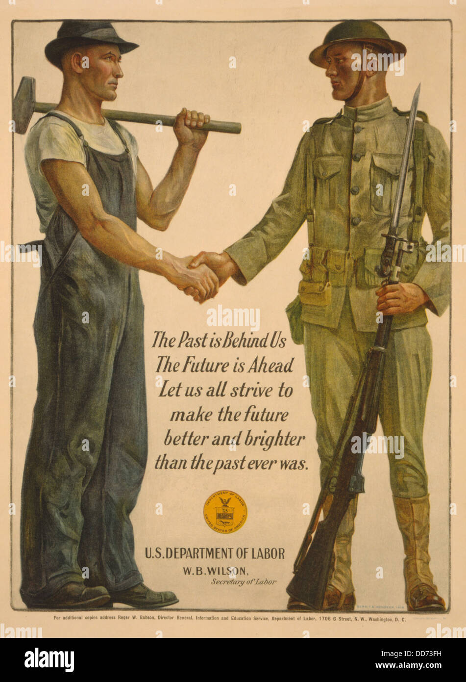 World War 1 poster of solidarity between solders and workers. 1918 ...