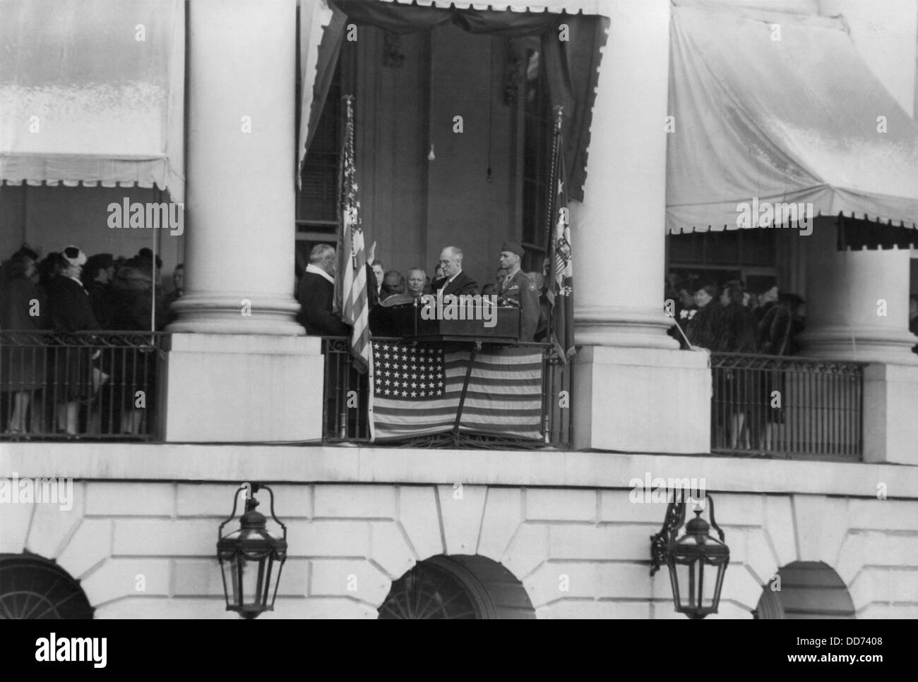 President Franklin Roosevelt at his fourth Inauguration. Jan. 20, 1945 ...