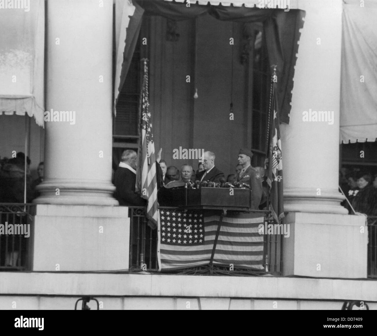 President Franklin Roosevelt at his fourth Inauguration. Jan. 20, 1945 ...