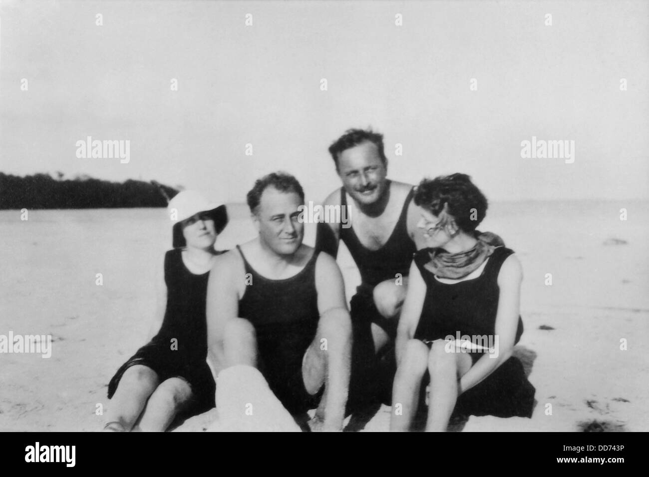 Franklin Roosevelt and Missy Lehand in Florida in 1924. With them is ...