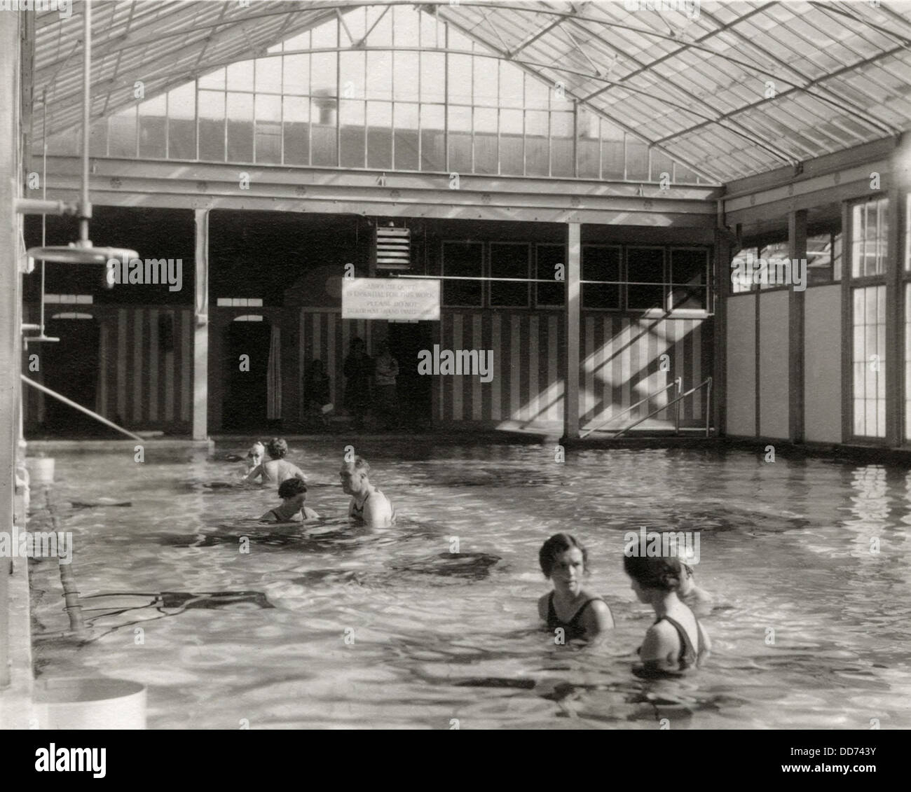 Franklin Roosevelt in physical therapy at Warm Springs indoor pool ...