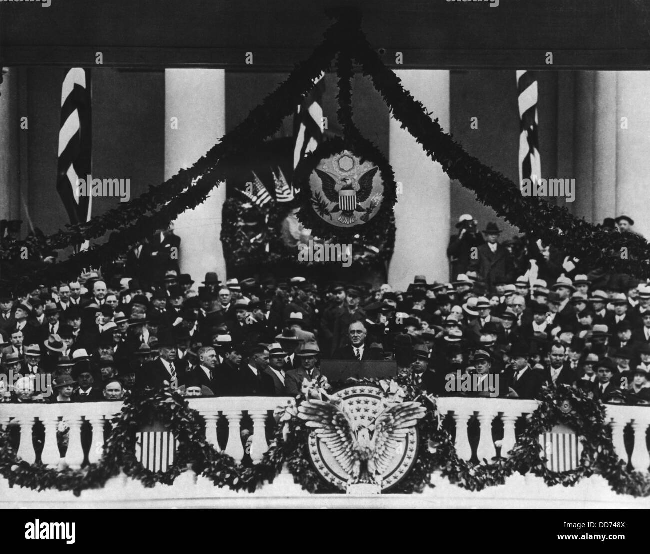 President Franklin Roosevelt delivering his First Inaugural Address ...