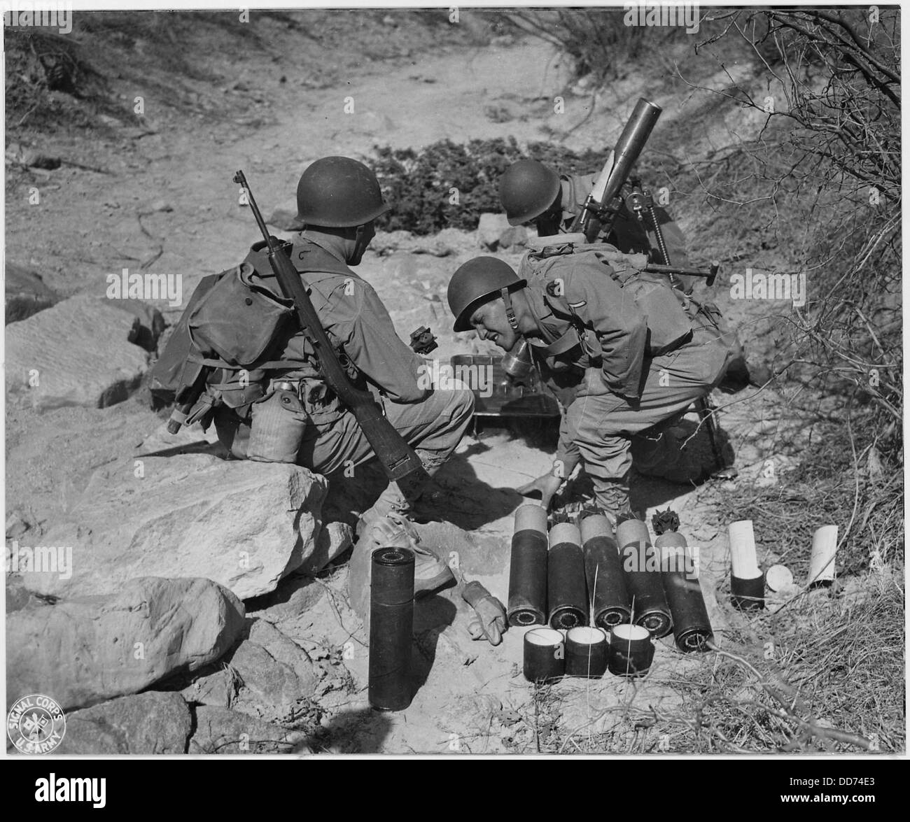 Mortar fire mission Black and White Stock Photos & Images - Alamy