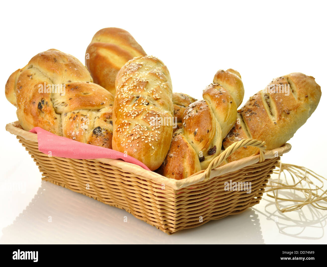 bread assortment in a basket Stock Photo - Alamy