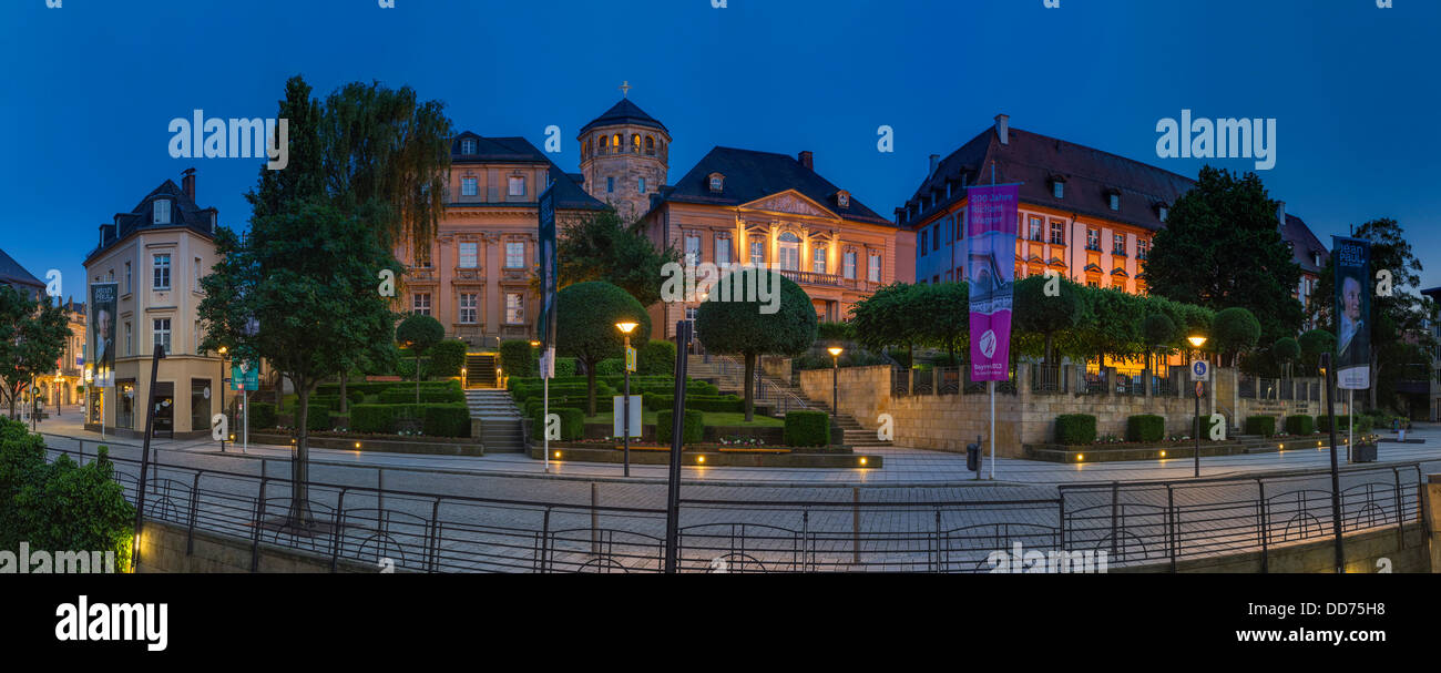 Germany, Bavaria, Bayreuth, Castle church at Canal Grande Stock Photo ...