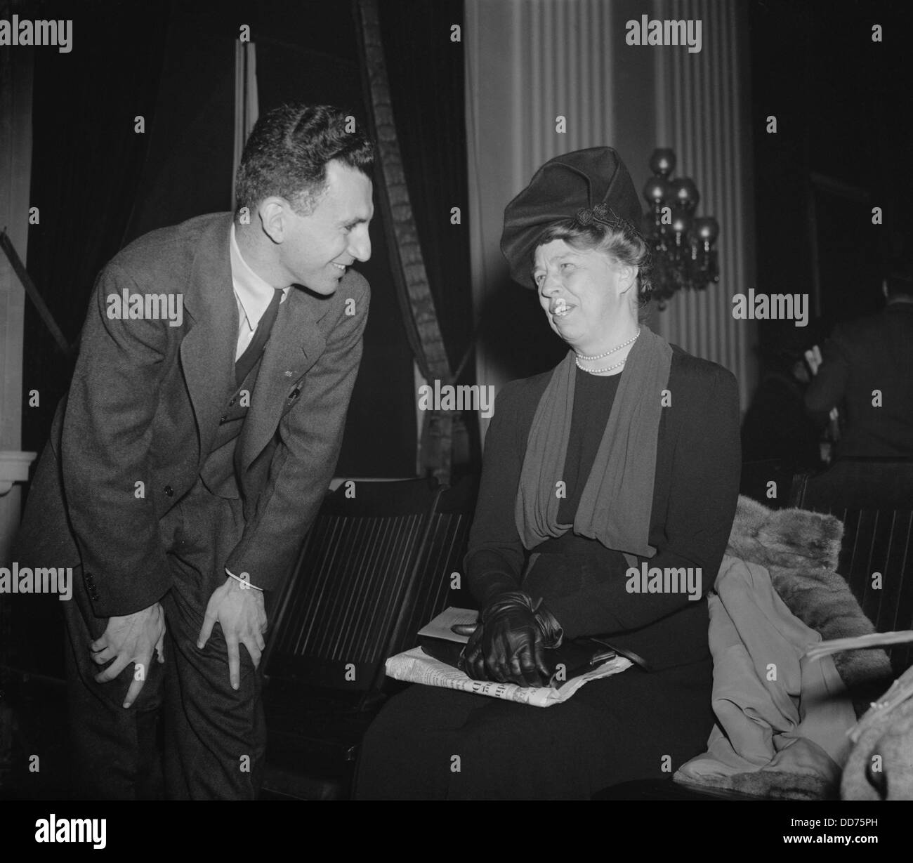 Eleanor Roosevelt talks with HUAC witness Joseph Lash. Lash and Eleanor ...
