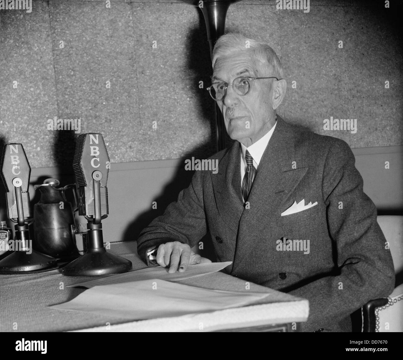 Francis Townsend at NBC microphones, ca. 1939. The old age pension plan ...