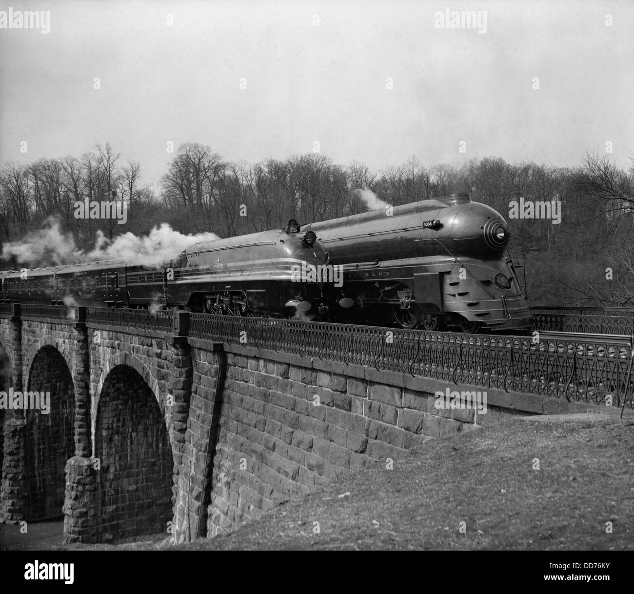 Two streamlined 1930s locomotives, near Washington, D.C. (BSLOC 2013 8 ...