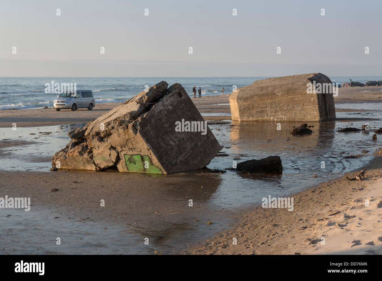 Denmark, View of Bunker ruins on North Sea Stock Photo - Alamy