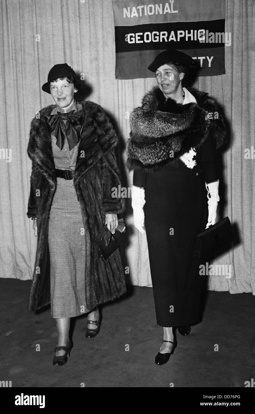 Eleanor Roosevelt and Amelia Earhart at the National Geographic Society ...