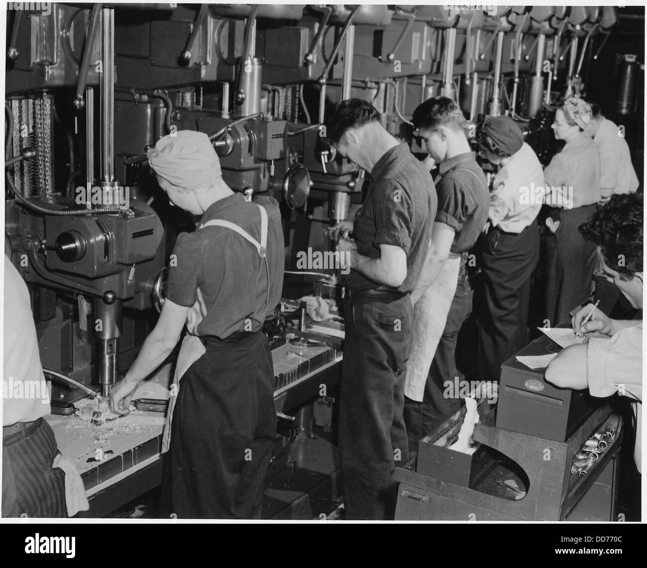 In front of a production line of the planes hi-res stock photography ...