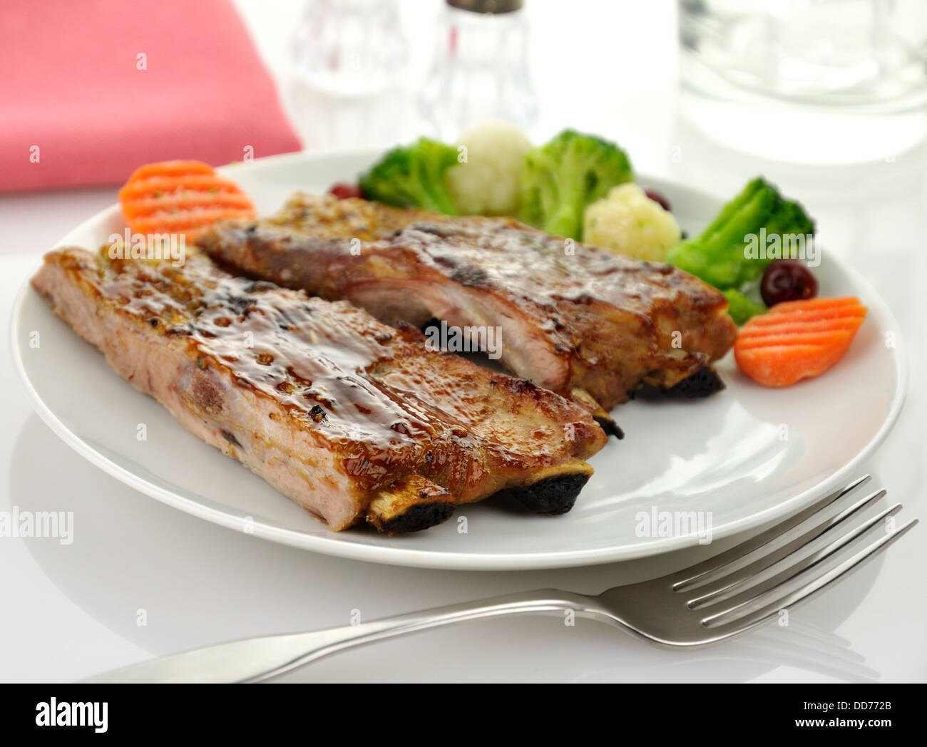 pork ribs with barbecue sauce Stock Photo - Alamy