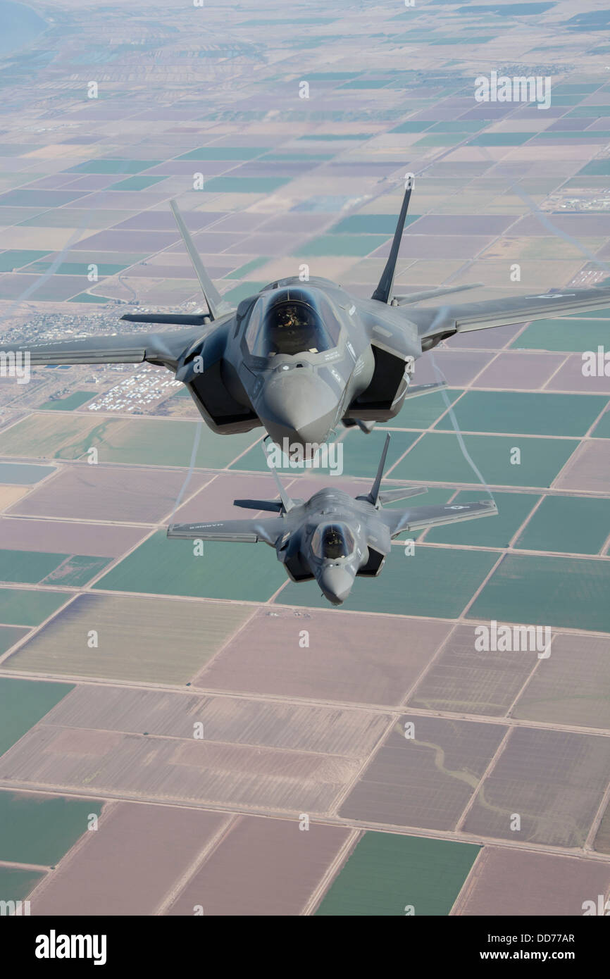 Two US Marine Corps F-35B Lightning II Joint Strike Fighter aircraft ...
