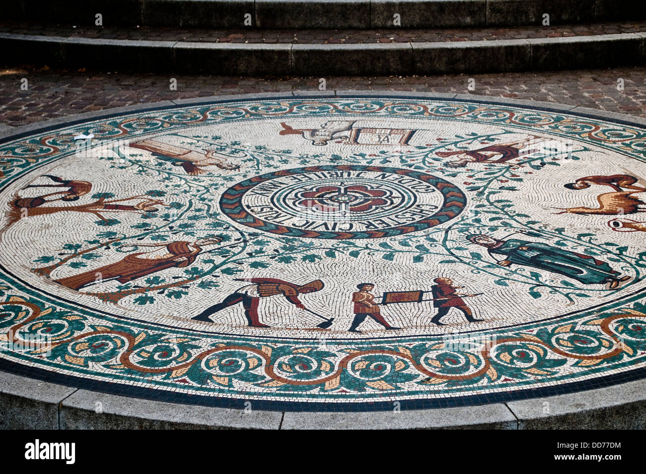 Mosaic floor, Roman Gardens, Chester, Cheshire, UK Stock Photo - Alamy